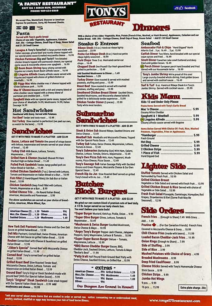 Menu: Culinary treasures mapped out on a no-nonsense board &ndash; proof that the best menus don't need fancy fonts when the food speaks volumes.