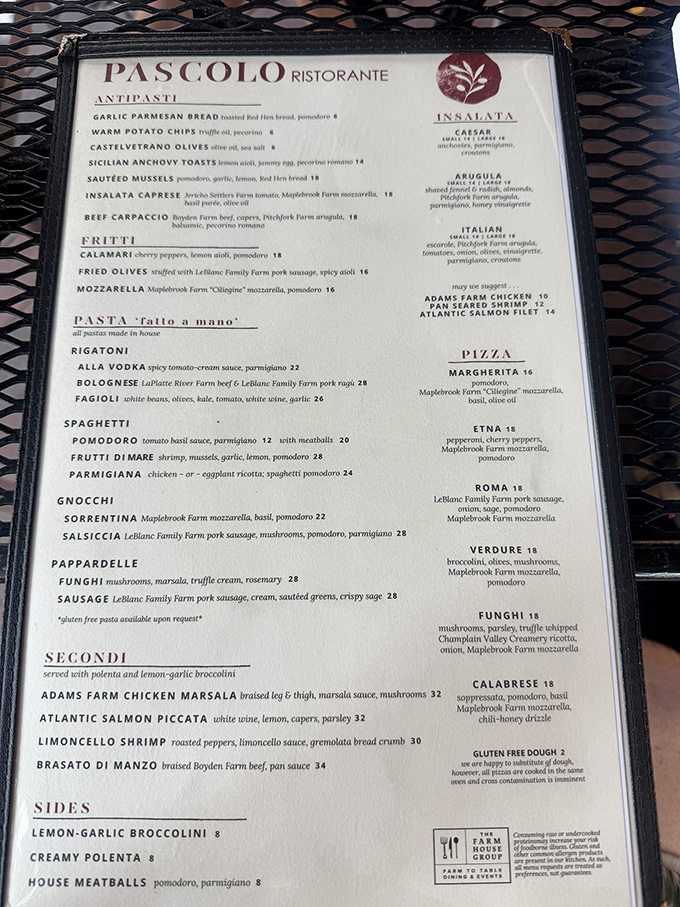 Menu: A treasure map of Italian delights, each description more mouthwatering than the last. Decision paralysis has never been so delicious!