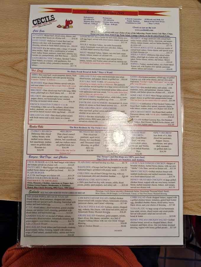 This menu is basically a greatest-hits album of deli classics, each item perfected over generations of satisfied customers and family recipes.