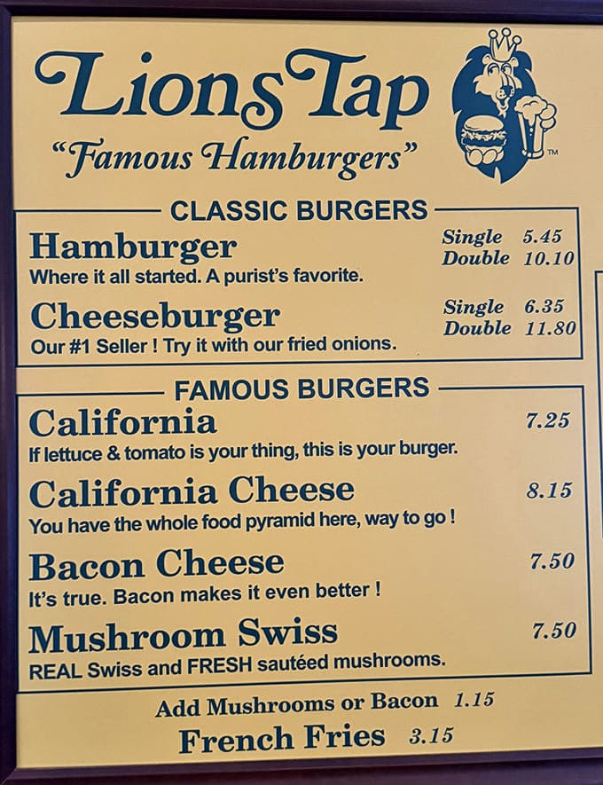 A menu that knows what it's about: burgers done right, with descriptions that make you smile and choices that make you hungry.