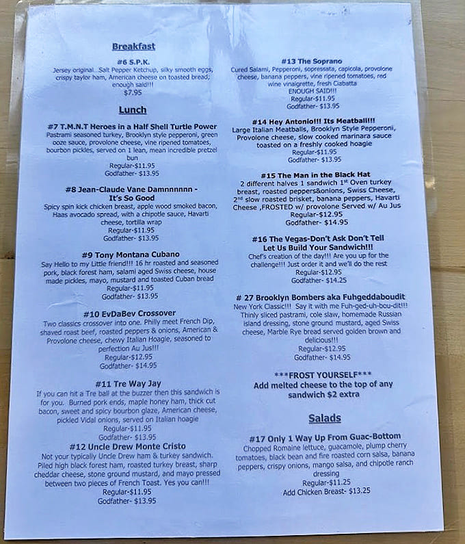 A sandwich lineup that reads like the cast of a delicious Broadway show &ndash; each option more tempting than the last.