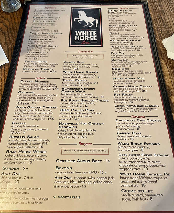 A culinary roadmap of temptation, from Venison Chili to Oatmeal Pie, each dish promising a delicious adventure for your taste buds.