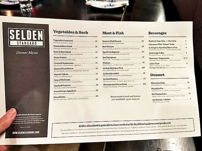 Menu: A study in elegant restraint, this menu reads like a love letter to seasonal ingredients. Each description teases the palate without giving away all the delicious secrets.