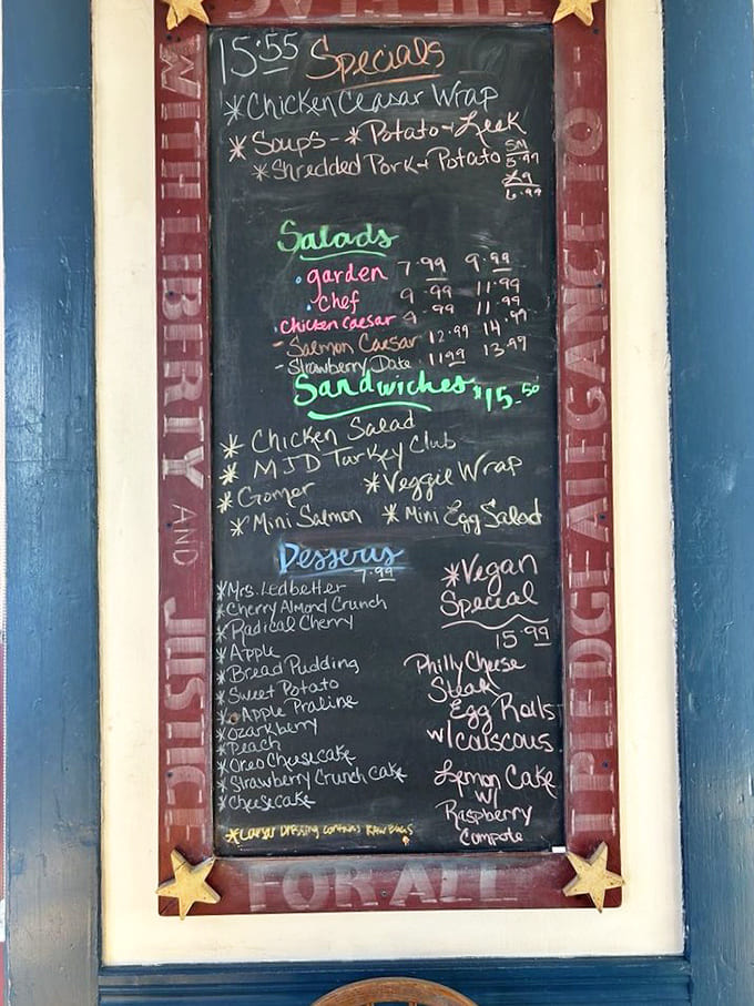 Daily specials scrawled in chalk prove someone's actually thinking about your lunch, not just reheating yesterday's leftovers in a microwave.