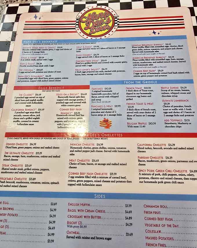 The menu at Nana Dee's offers everything from hearty omelets to Belgian waffles, but those milkshake options are calling your name.
