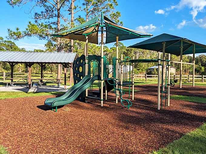 Simple pleasures await at Yeehaw Junction Recreational Park, where this playground offers local families a gathering spot away from the hustle of Florida's tourist corridors.