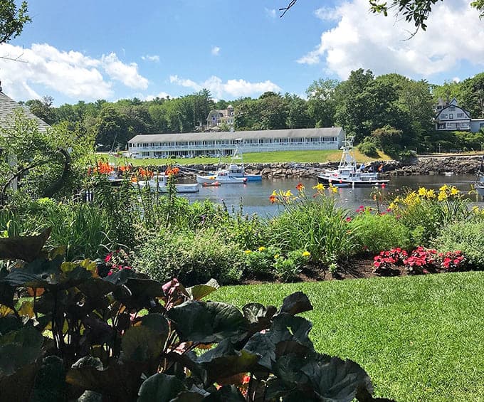 This peaceful boat dock captures Ogunquit's working waterfront charm, where lobster boats rest between their daily adventures on the Atlantic.