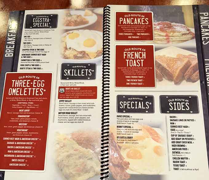 The menu reads like America's greatest hits, offering everything from skillets to French toast without any pretentious nonsense.