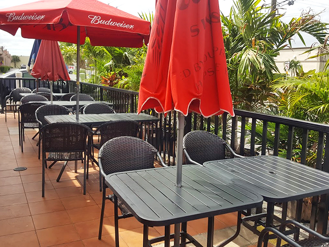 Dine al fresco and soak up the Florida vibes. These tables are perfect for savoring your meal while enjoying a gentle breeze and people-watching.