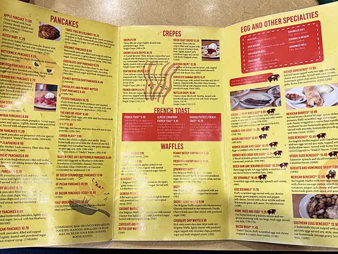 The menu reads like a love letter to breakfast, with enough options to require a strategic game plan and possibly a second stomach.