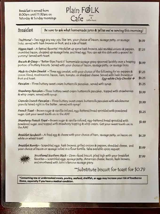 The breakfast menu reads like poetry for hungry souls &ndash; from the "Hippie Hash" festival favorite to buttermilk pancakes that would make your grandmother jealous.