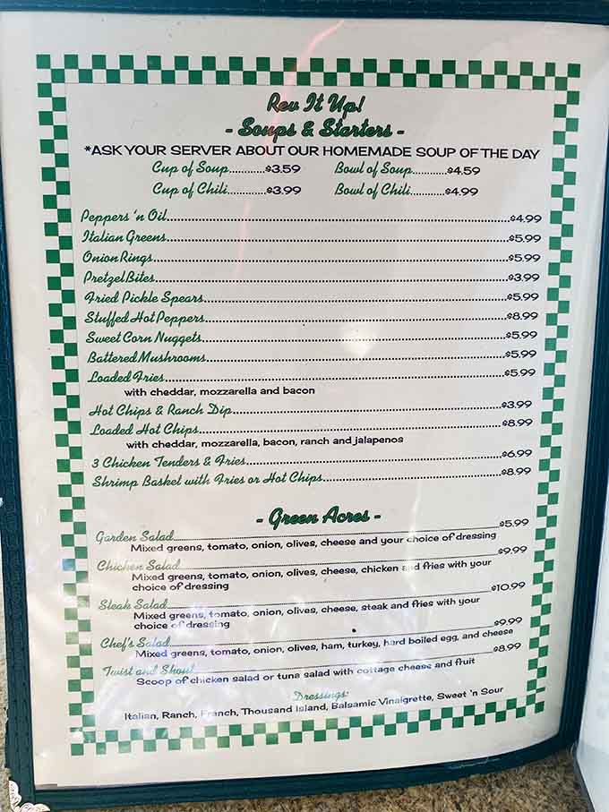 This menu reads like a greatest hits album of diner classics, with creative names that make ordering half the fun.