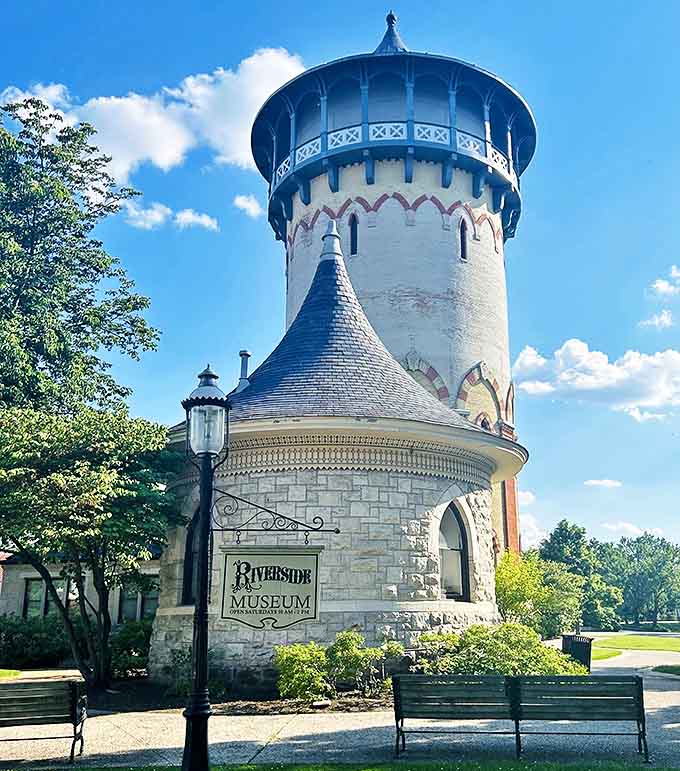 That water tower isn't just functional infrastructure, it's basically Riverside's Eiffel Tower, minus the elevator and the French accents.