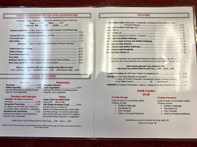 The menu at Sabina's reads like a love letter to Polish cuisine, promising hearty portions that'll satisfy even lumberjack appetites.