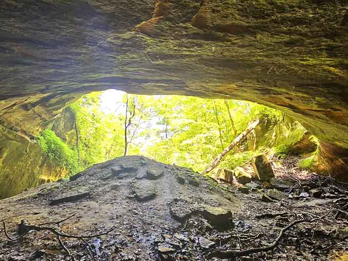 Step inside Big Sand Cave and feel time slow down as you explore this natural cathedral carved by centuries of patient erosion.