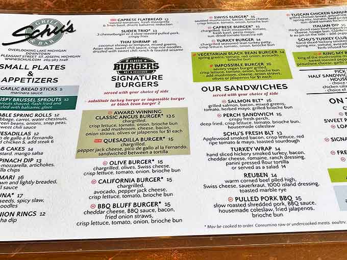 The menu at Schu's reads like a love letter to comfort food classics, each given special attention from burgers to their legendary walleye.