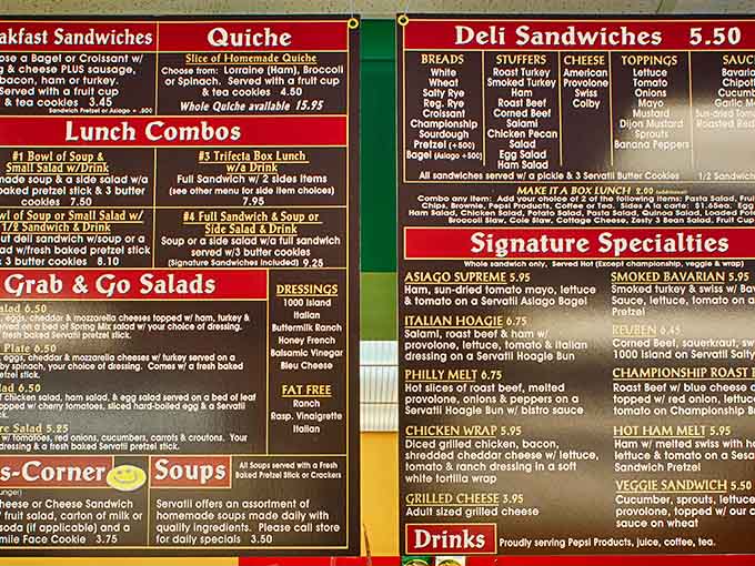 The menu board looms like a delicious decision tree, offering everything from breakfast sandwiches to signature hoagies.