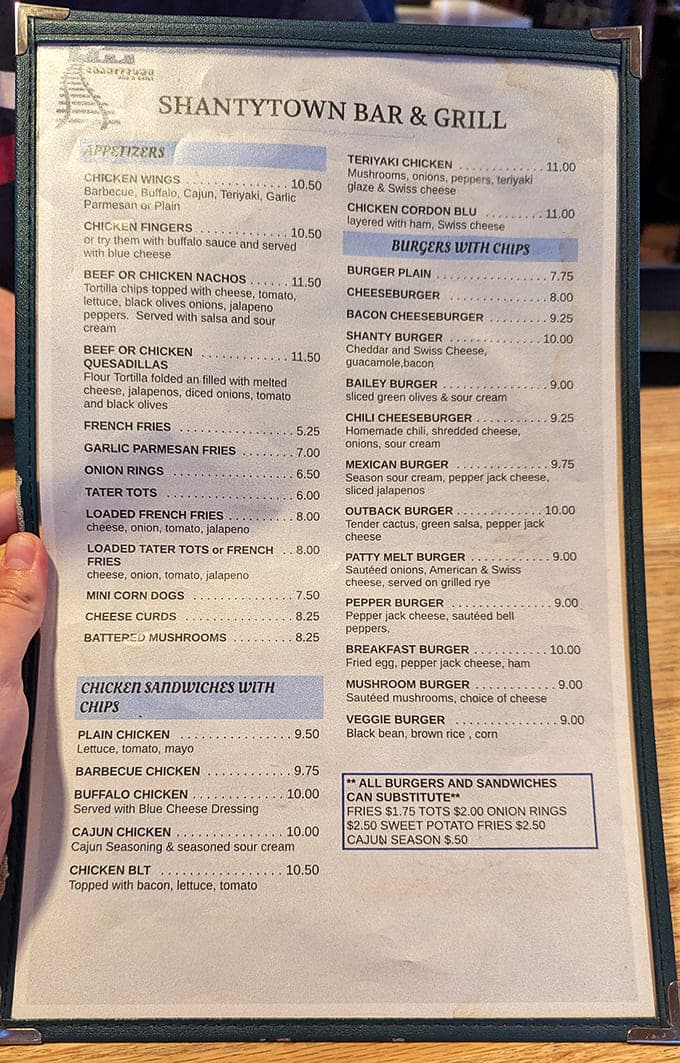 This menu reads like a burger lover's fever dream, offering creative combinations that somehow all make perfect sense.