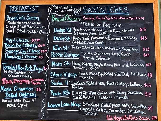 Chalkboard menus spell out your delicious options, from the classic Egg & Cheese to creative sandwich combinations worth trying.