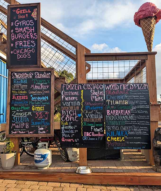 Hand-painted menu boards showcase flavors that'll make your decision-making skills completely abandon you, and honestly, who can blame them?