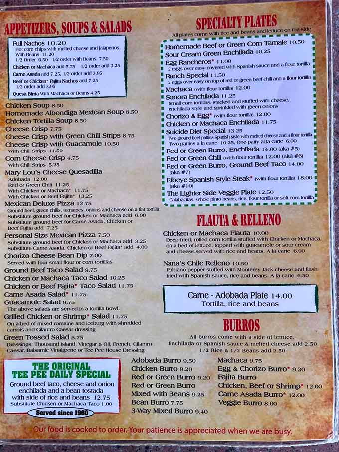 This menu reads like a greatest hits album of Mexican cuisine, each dish ready to make your taste buds dance the salsa.