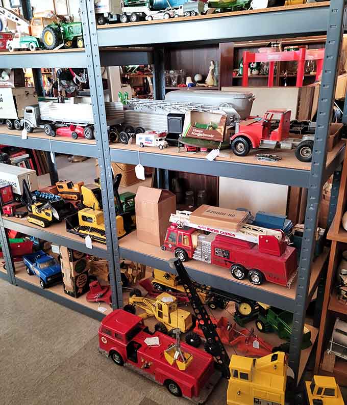 These vintage toy trucks represent an era when toys could double as weapons and nobody worried about it, built tougher than most modern cars.