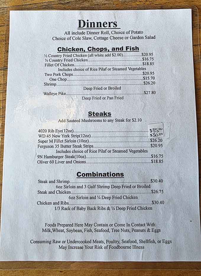 This menu promises portions that laugh in the face of modern "small plate" trends and dietary restraint.