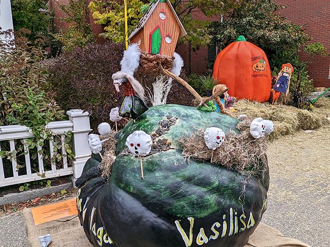Not your average Halloween display! Damariscotta transforms ordinary pumpkins into extraordinary characters that would make Tim Burton jealous.