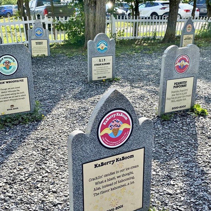Each headstone tells the story of a flavor that once was&mdash;complete with birth date, death date, and often a humorous explanation for its demise.