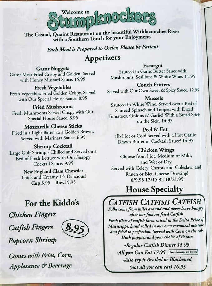 The menu proudly announces what locals already know &ndash; each dish is prepared with care, patience, and a healthy dose of Southern hospitality.