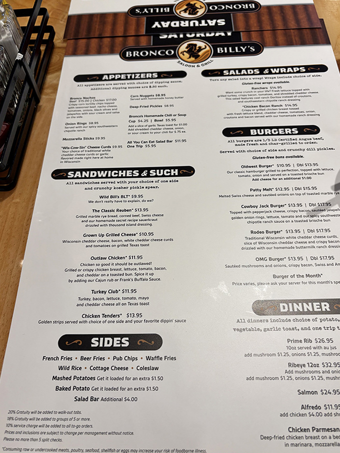 Menu magic awaits! From hearty burgers to that legendary Friday fish fry, every option promises comfort food nirvana.