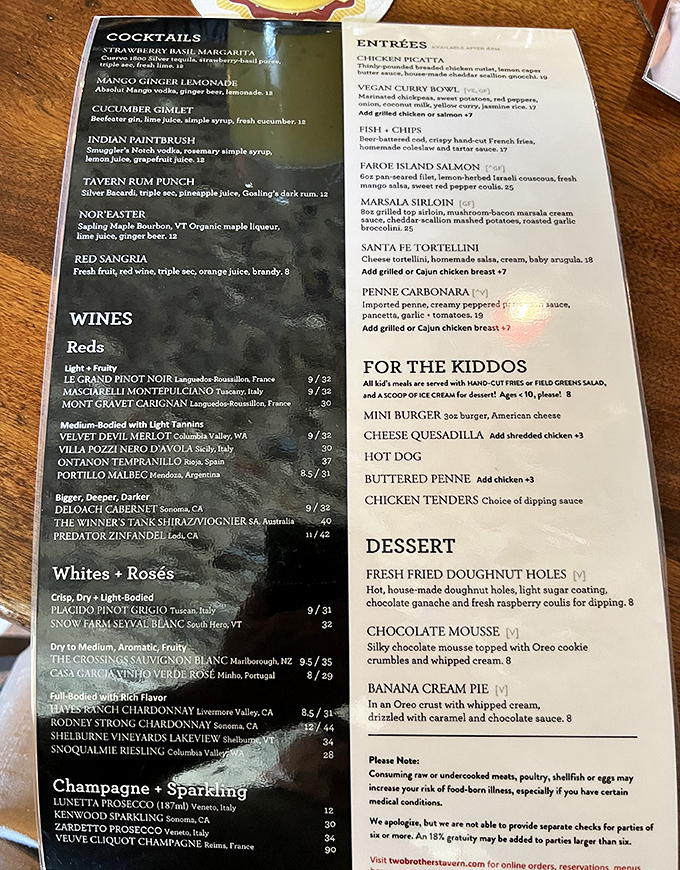 The menu showcases Vermont comfort food elevated to art form, from legendary poutine to perfectly executed classics.