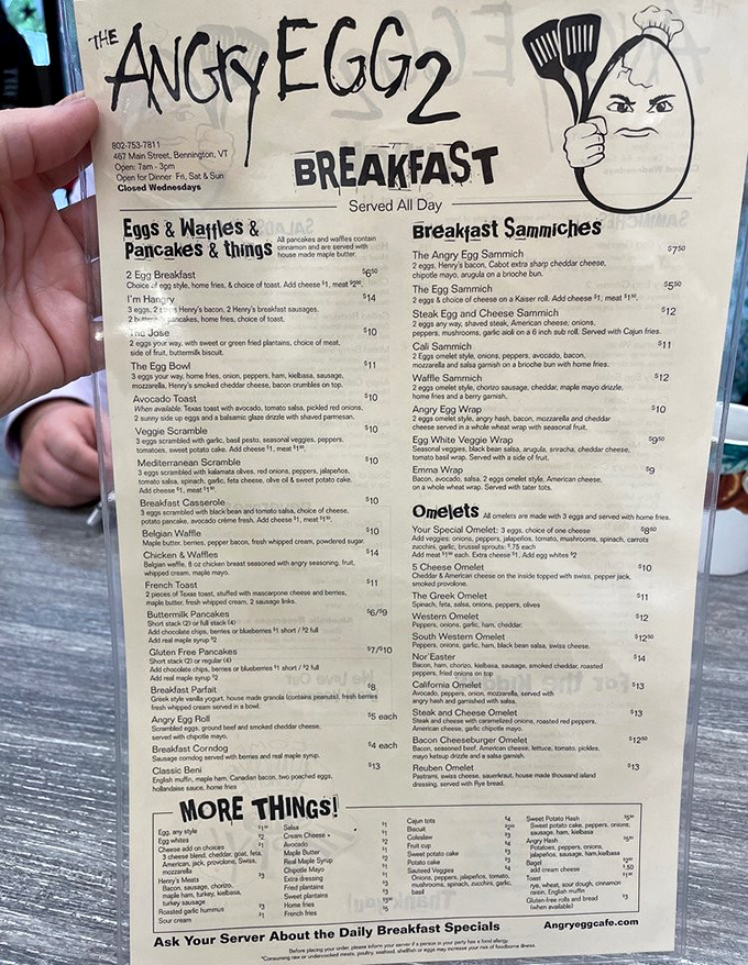 The menu reads like a love letter to breakfast enthusiasts &ndash; classics with clever twists that'll have you planning your next visit before finishing your first meal.