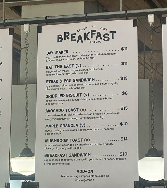 Breakfast served all day? Now those are the three most beautiful words in the English language, followed closely by "maple butter biscuit."