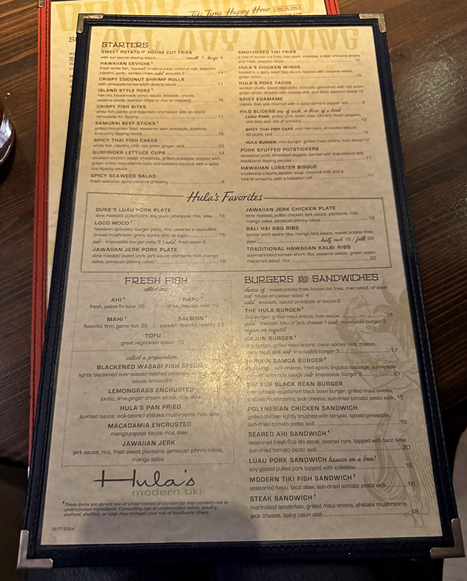 The menu at Hula's reads like a passport to flavor country, offering everything from Hawaiian classics to creative fusion dishes.