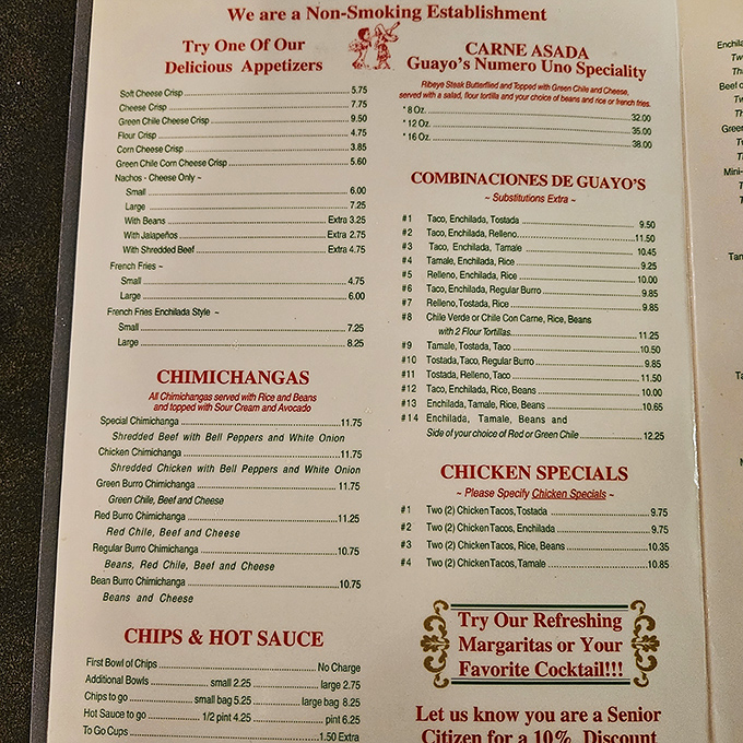 No fancy fonts or pretentious descriptions here &ndash; just straightforward Mexican classics that have satisfied generations of hungry diners.