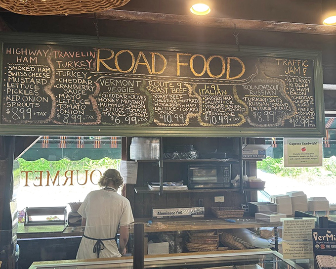 The legendary chalkboard menu &ndash; where every sandwich name tells a story and promises a flavor journey worth taking.
