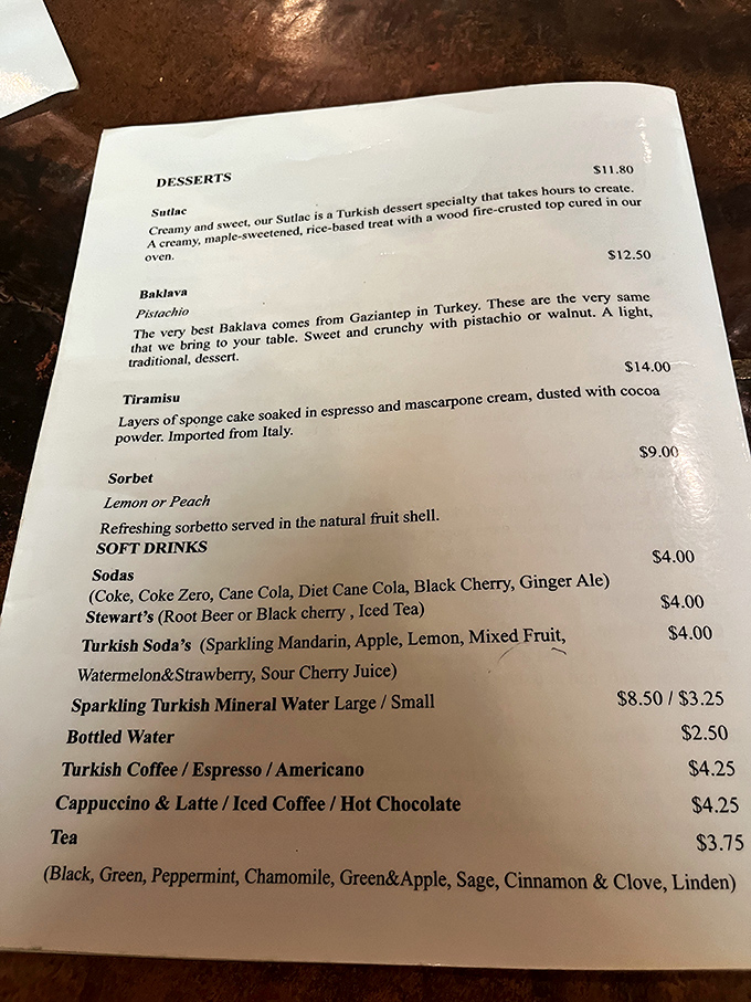 The dessert menu reads like a sweet passport to Turkey &ndash; that sutlac rice pudding alone is worth crossing state lines for.