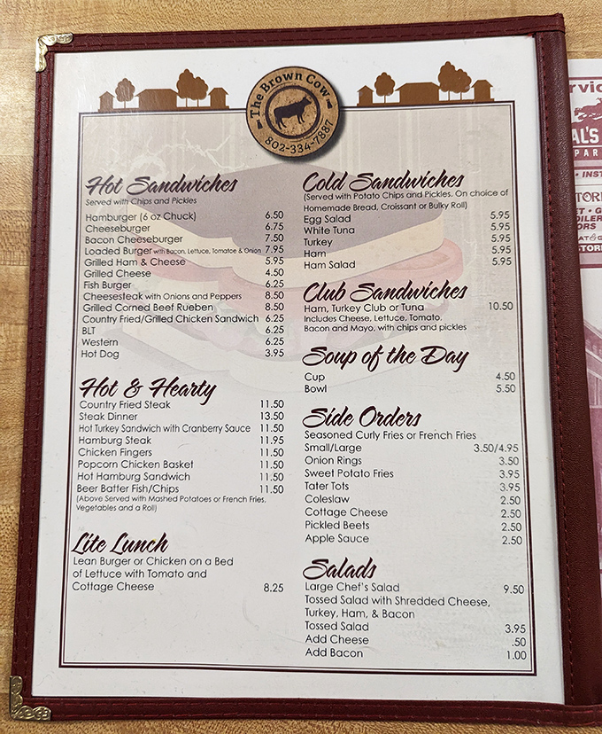 The menu at The Brown Cow offers all the classics without pretense &ndash; just honest, delicious diner fare.