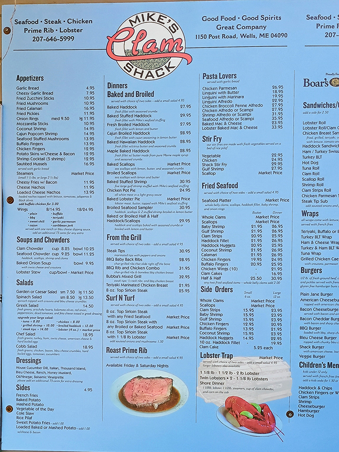 The menu that launches a thousand cravings – from legendary fried clams to twin lobsters, Mike's extensive offerings are a seafood lover's dream.