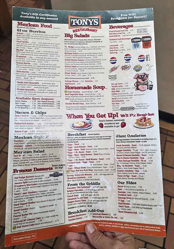 The lunch menu reads like a greatest hits album of comfort food, from creative wraps to hearty burgers that'll satisfy any appetite.