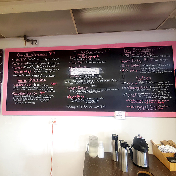When the menu's written on a pink chalkboard, you know someone's having fun in the kitchen and that joy translates to your plate.