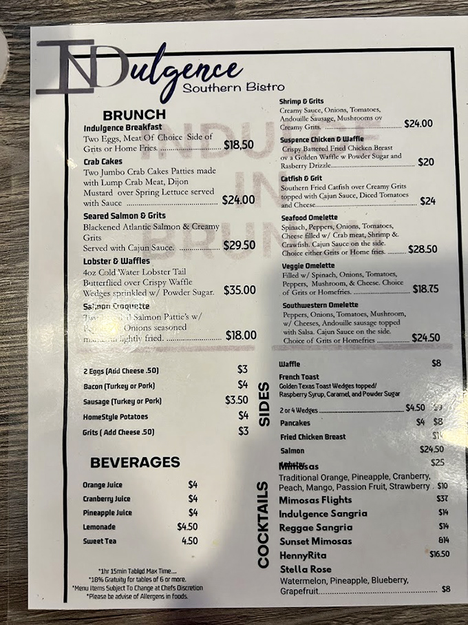 The brunch menu reads like a love letter to Southern cuisine &ndash; from crab cakes to chicken and waffles, each dish promises comfort elevated to art form.