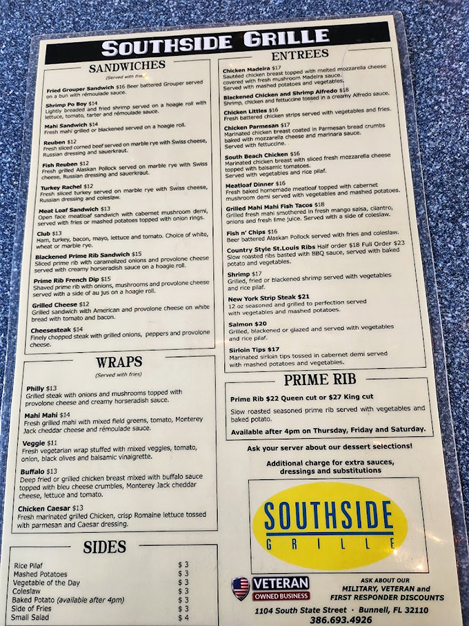 Menu: A roadmap to happiness &ndash; Southside Grille's menu reads like a love letter to comfort food done right.