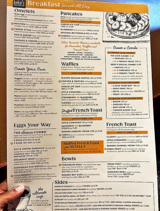 The menu at Keke's reads like breakfast poetry &ndash; each description more mouthwatering than the last, turning decision-making into a delicious dilemma.