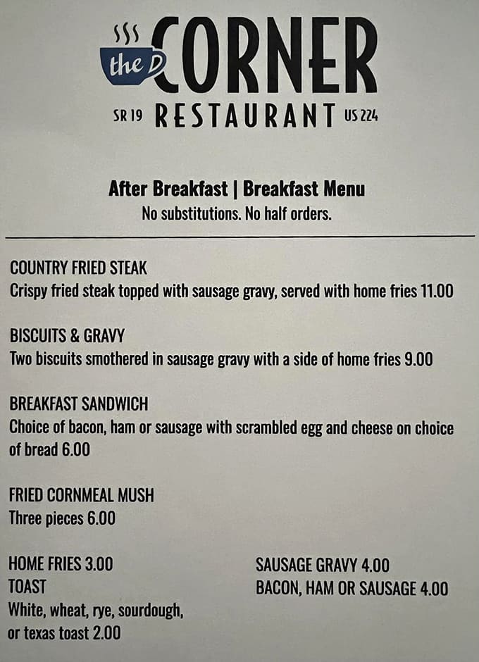 A menu that reads like a greatest hits album of American comfort food classics, with something to satisfy every craving.