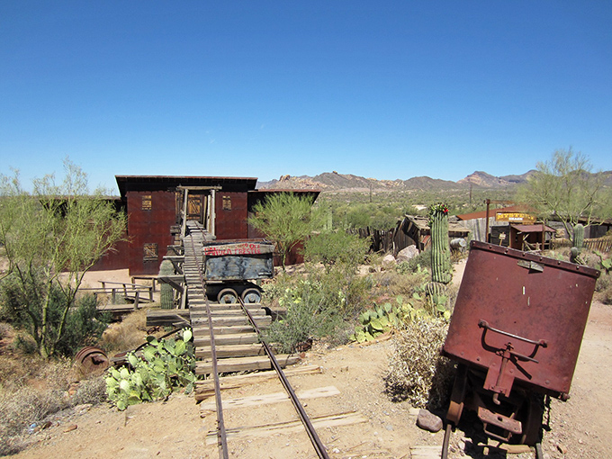 All aboard the nostalgia express! These rusty tracks and mining carts whisper stories of boom times and bust, when fortunes were made and lost overnight.