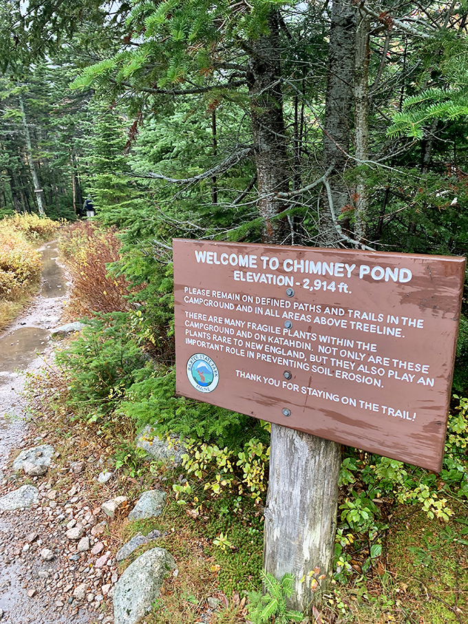 Welcome to paradise at 2,914 feet: This sign marks your arrival at one of New England's most spectacular natural amphitheaters.