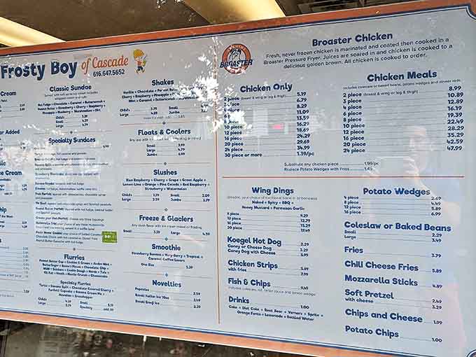 Menu of possibilities: From classic cones to elaborate sundaes, this board of frozen dreams has been tempting Michigan locals for generations.