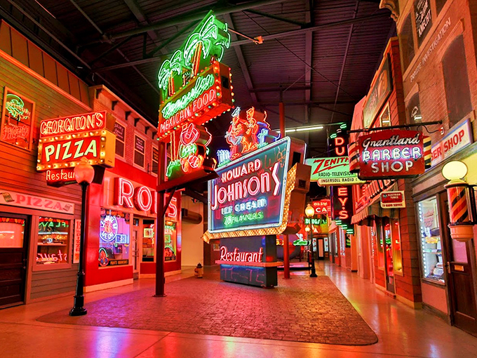 Neon nirvana! It's like Vegas had a baby with a history book, and boy, is it bright.